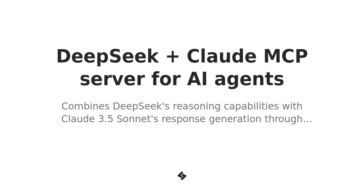 DeepSeek + Claude MCP server for AI agents