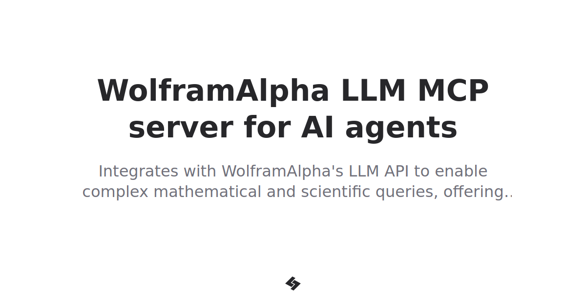 WolframAlpha LLM MCP server for AI agents