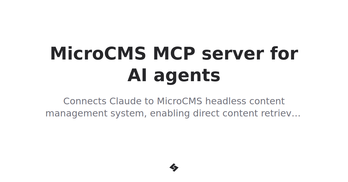 MicroCMS MCP server for AI agents