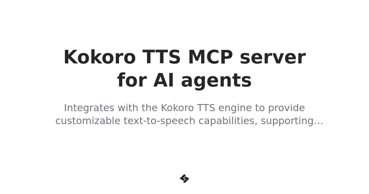 Kokoro TTS MCP server for AI agents