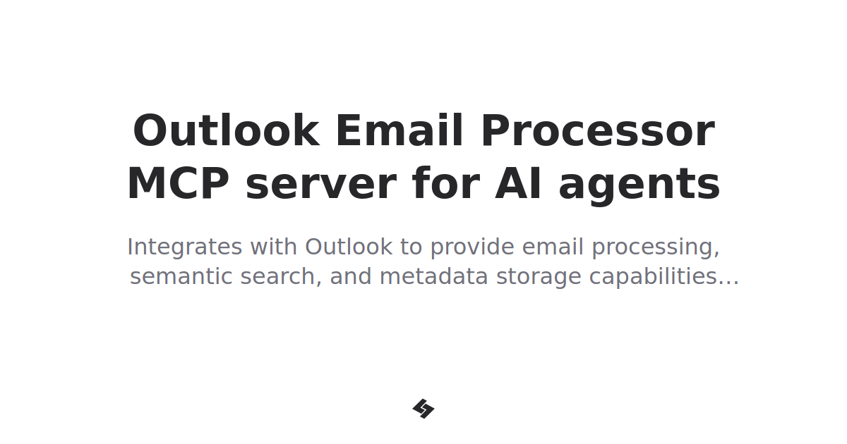Outlook Email Processor MCP server for AI agents