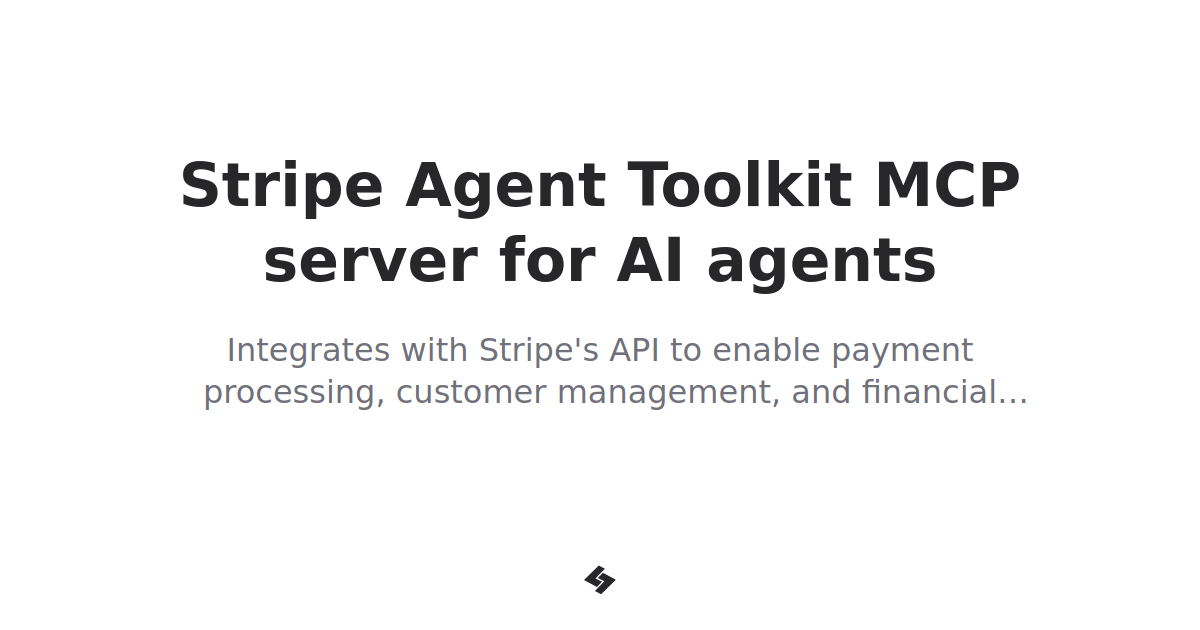 Stripe Agent Toolkit MCP server for AI agents