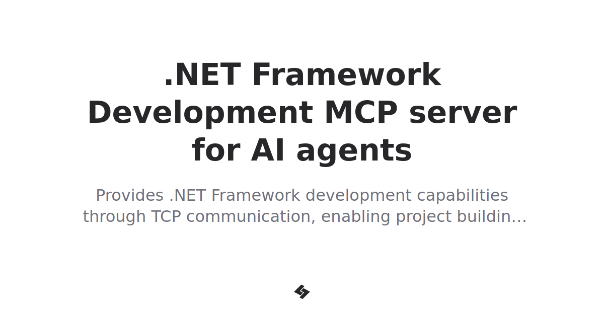 .NET Framework Development MCP server for AI agents