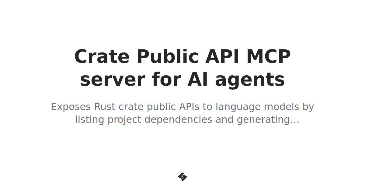 Crate Public API MCP server for AI agents