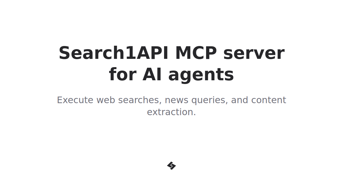 Search1API MCP server for AI agents