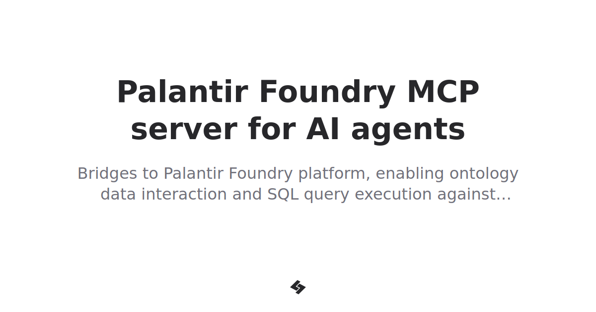 Palantir Foundry MCP server for AI agents