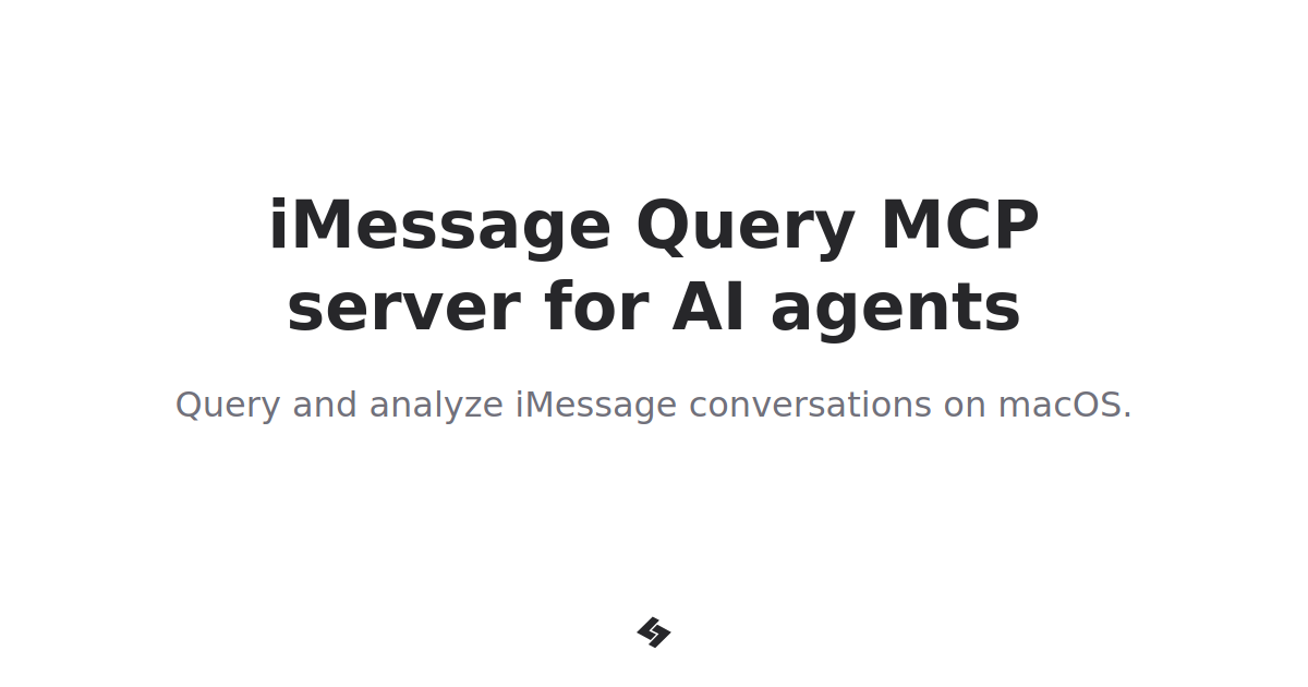 iMessage Query MCP server for AI agents
