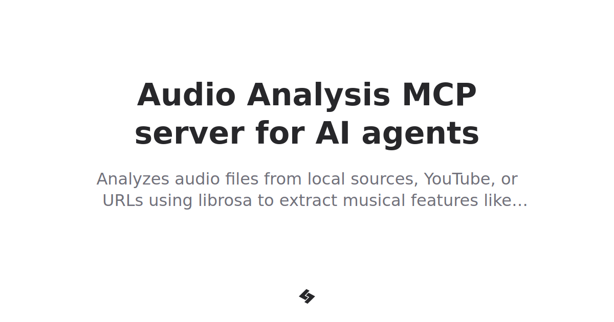 Audio Analysis MCP server for AI agents