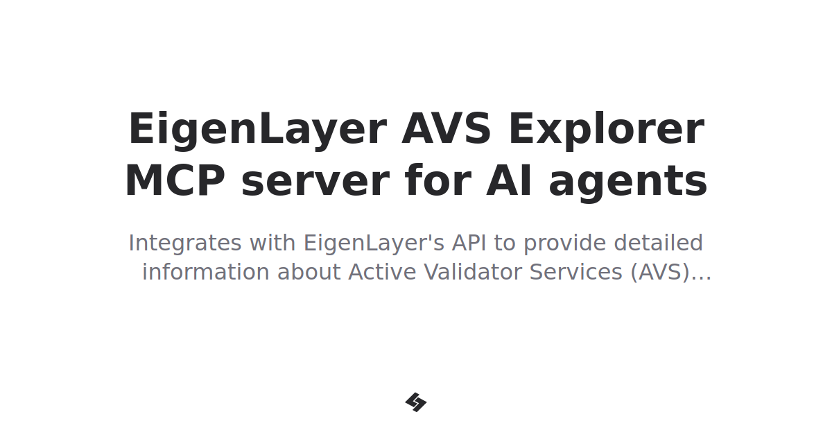EigenLayer AVS Explorer MCP server for AI agents