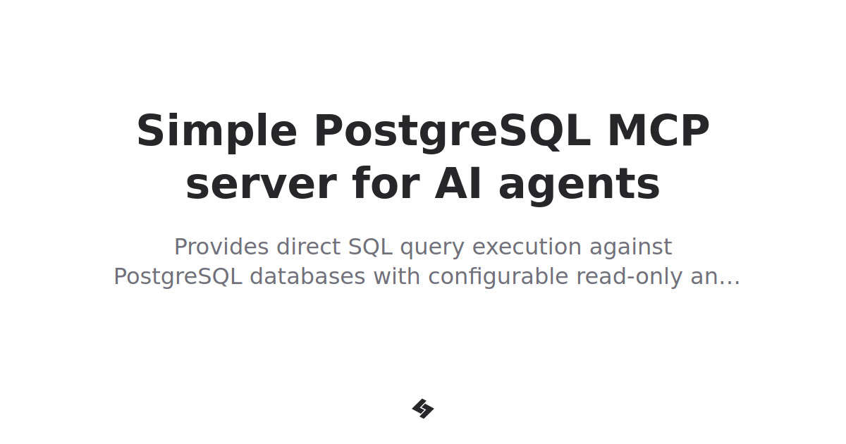 Simple PostgreSQL MCP server for AI agents