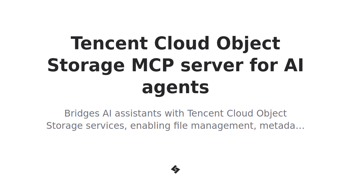 Tencent Cloud Object Storage MCP server for AI agents