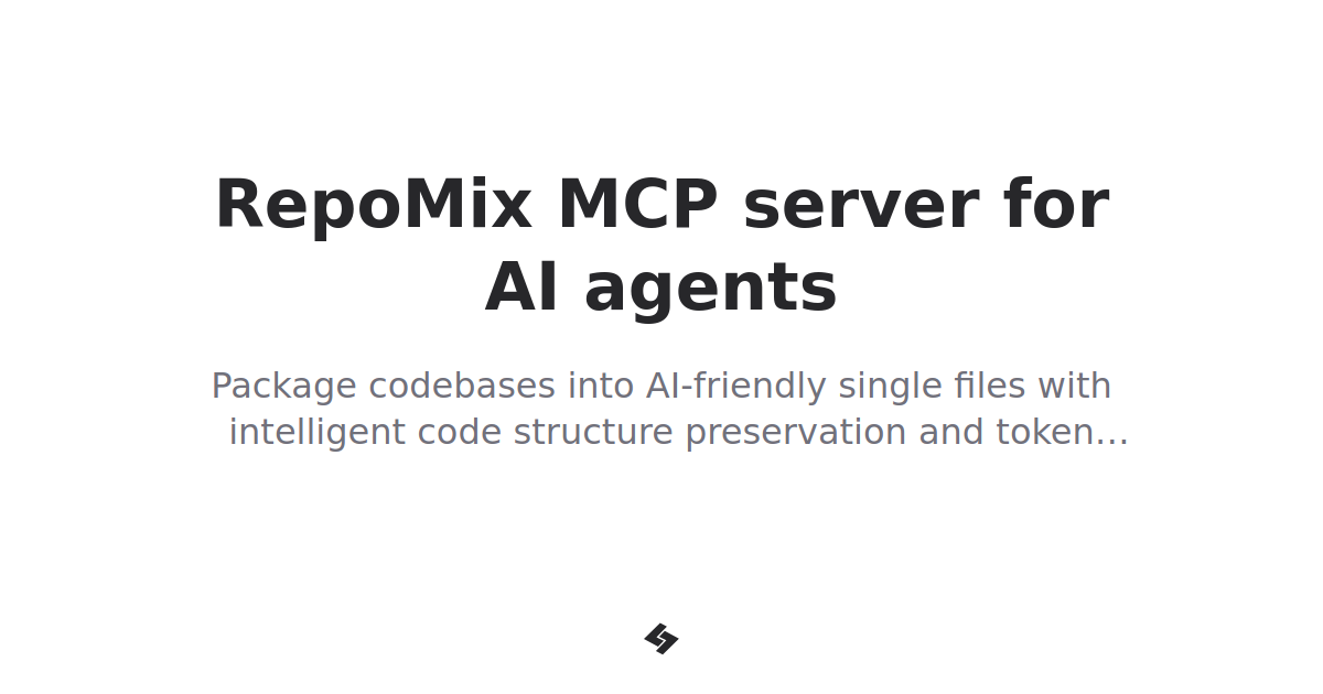 RepoMix MCP server for AI agents