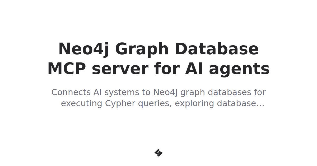 Neo4j Graph Database MCP server for AI agents
