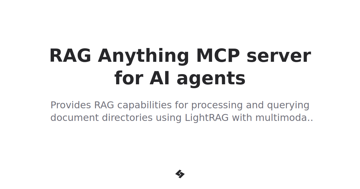 RAG Anything MCP server for AI agents