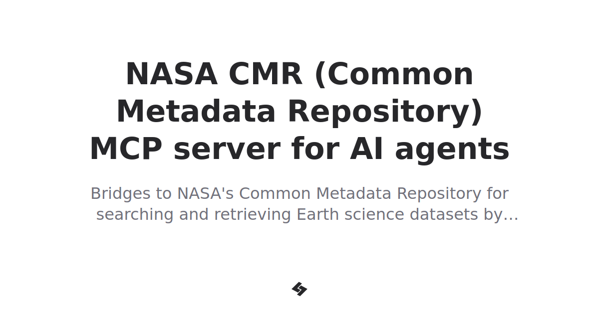 NASA CMR (Common Metadata Repository) MCP server for AI agents