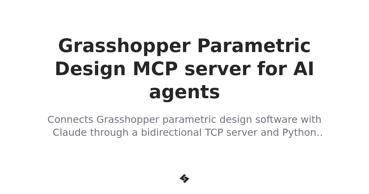 Grasshopper Parametric Design MCP server for AI agents