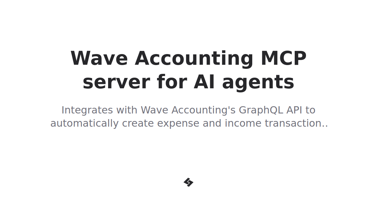 Wave Accounting MCP server for AI agents