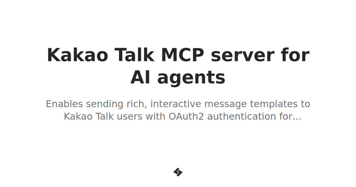 Kakao Talk MCP server for AI agents