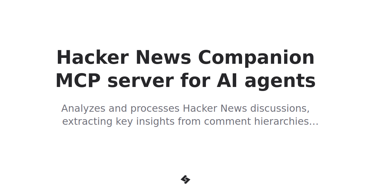 Hacker News Companion MCP server for AI agents