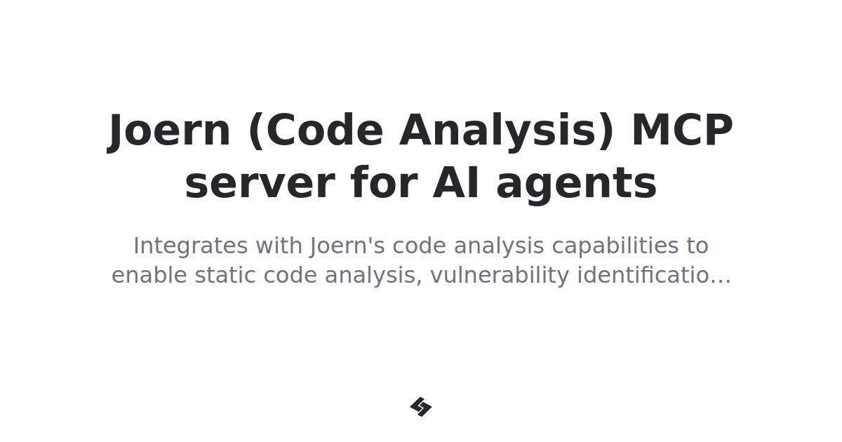 Joern (Code Analysis) MCP server for AI agents
