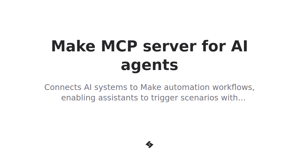 Make MCP server for AI agents