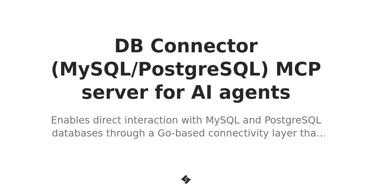 Db Connector Mysqlpostgresql Mcp Server For Ai Agents 6450