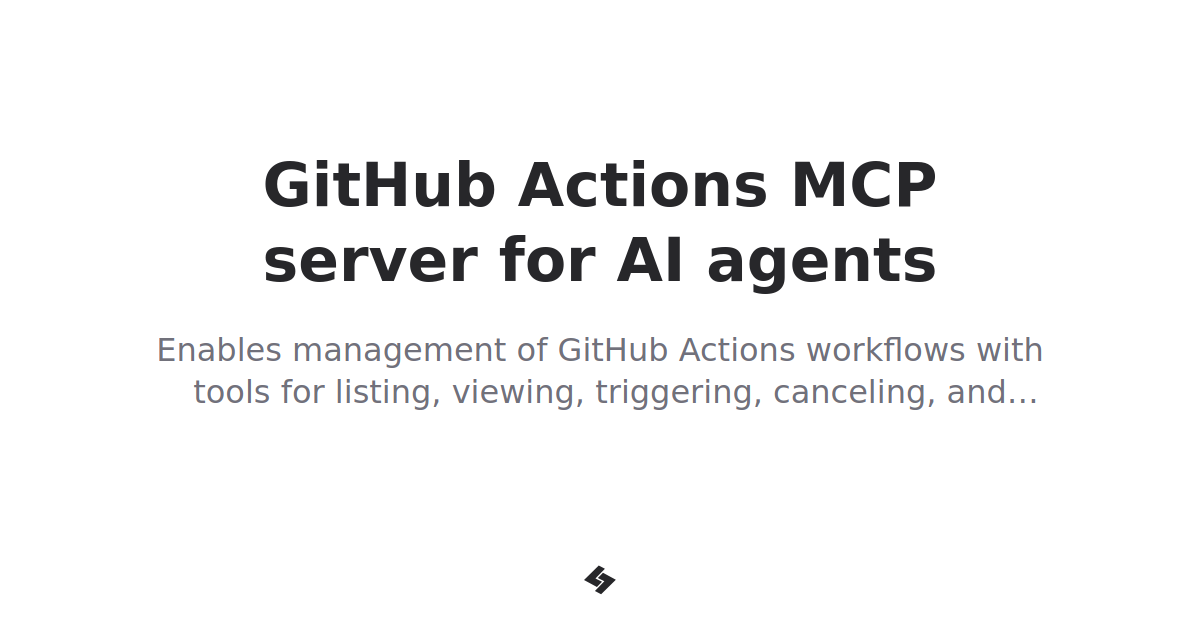GitHub Actions MCP server for AI agents