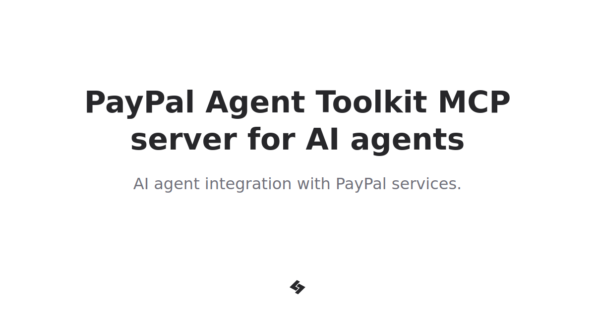 PayPal Agent Toolkit MCP server for AI agents