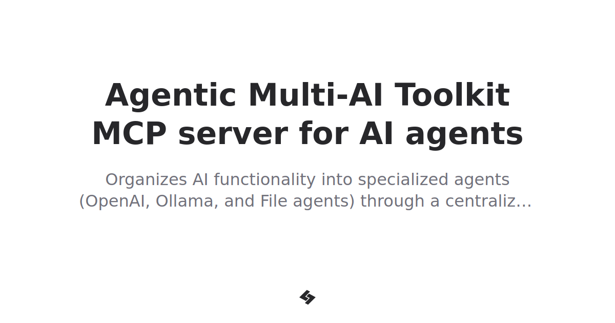 Agentic Multi-AI Toolkit MCP server for AI agents