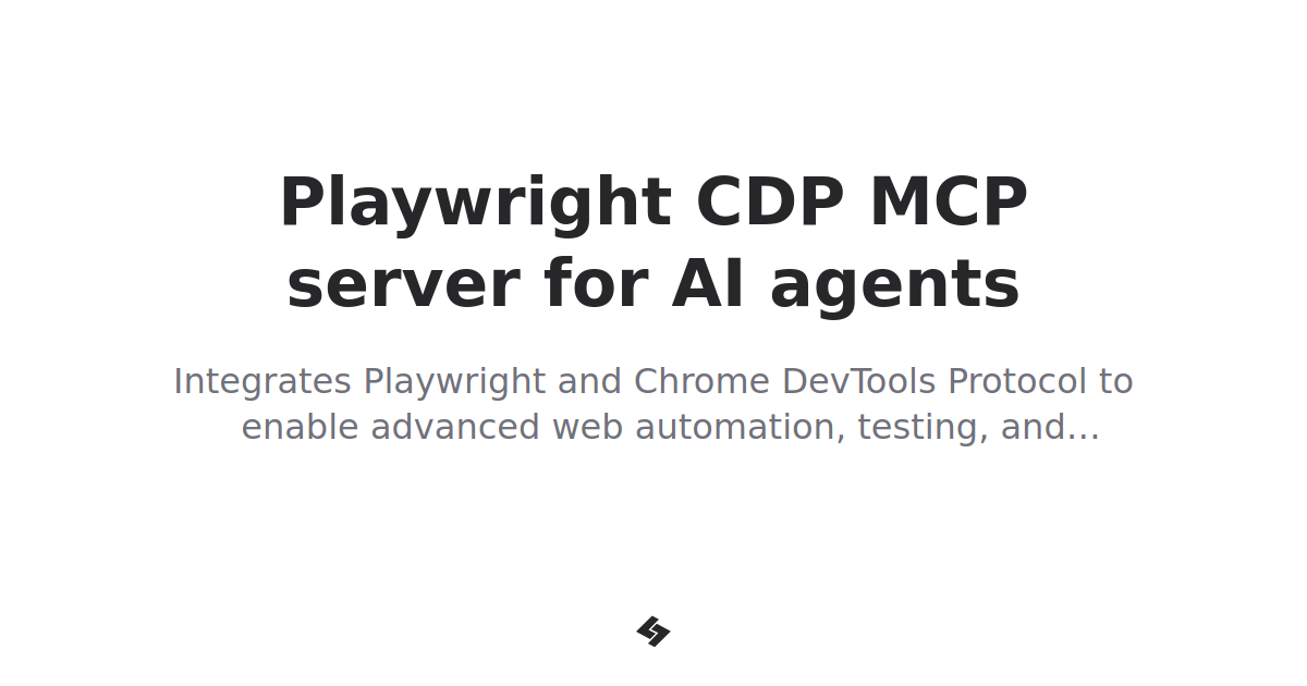 Playwright CDP MCP server for AI agents