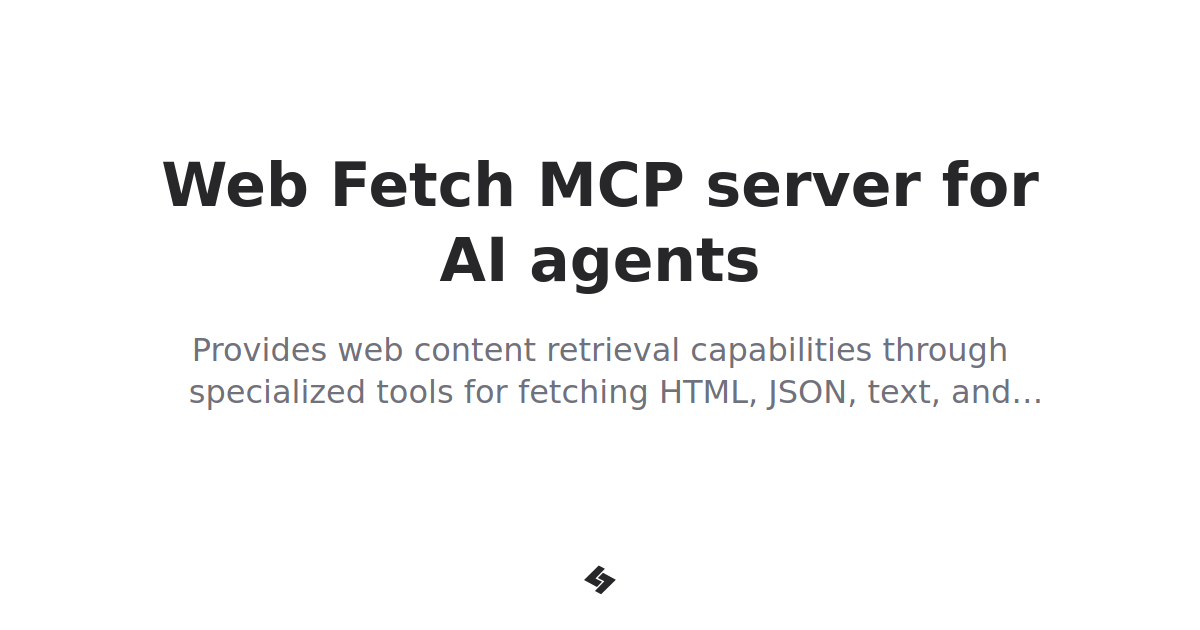 Web Fetch Mcp Server For Ai Agents 9127